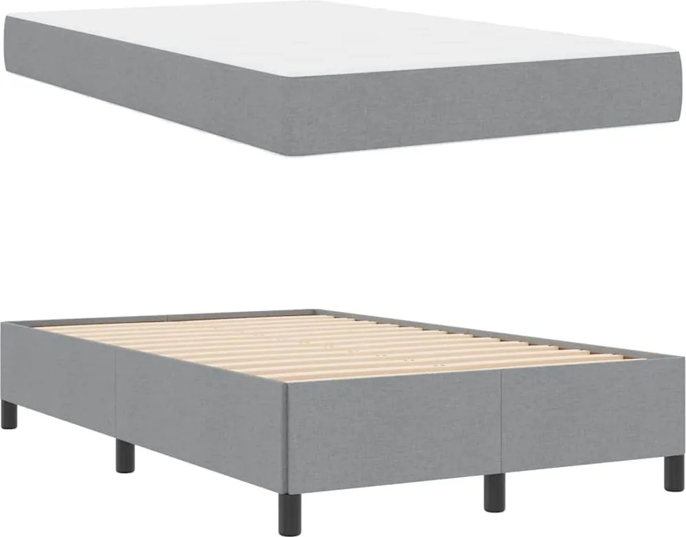 Postel s boxspringem Světle šedá 120 x 190 cm textil 3398843