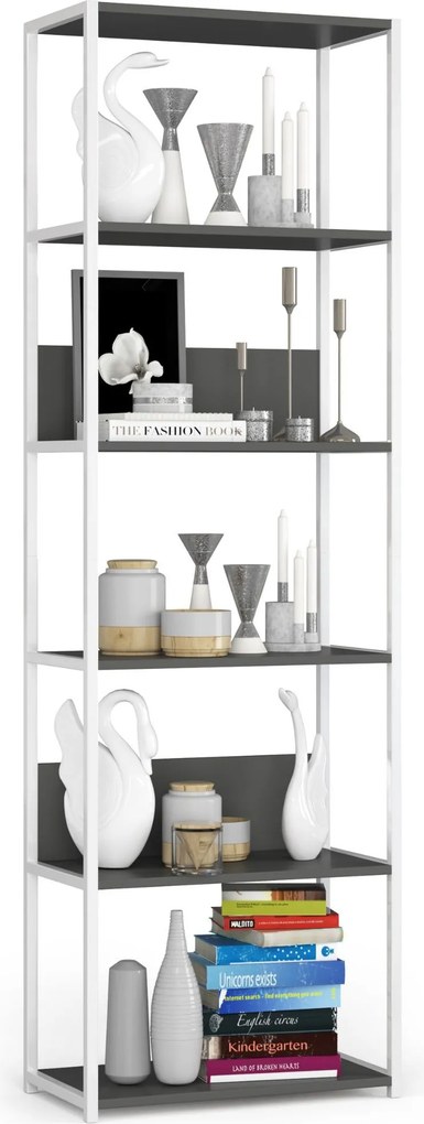 Kovový regál Loft 60 cm bílá/šedá