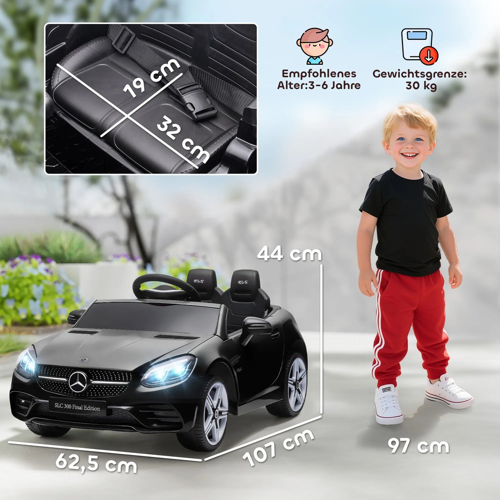 AIYAPLAY 12 V Dětské Elektrické Auto, Dětské Vozidlo s 2.4G Dálkovým Ovládáním, Elektrické Vozidlo s LED Světly, Bezpečnostním Páskem, Klaksonem, Hud…