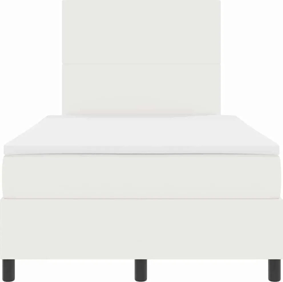 Postel s boxspringem s čelo Krémová a bílá 120 x 190 cm 3337549