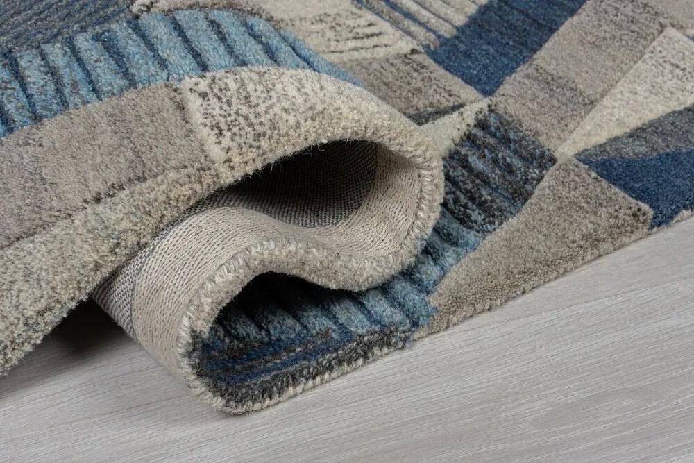 Flair Rugs, AKCE: 160x230 cm Kusový koberec Moda Asher Blue, modrá, chodba / předsíň
