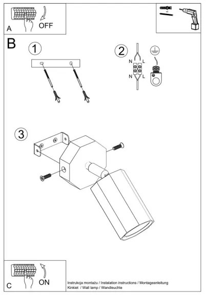 Sollux SL.1028 - Nástěnné bodové svítidlo ZEKE 1xGU10/40W/230V dub