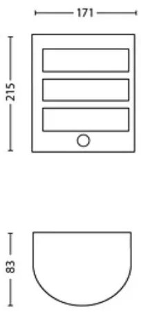 Philips - LED Venkovní nástěnné svítidlo se senzorem PYTHON LED/3,8W/230V IP44
