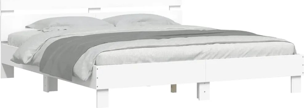 Rám postele s čelem bílý 180 x 200 cm kompozitní dřevo 3207399