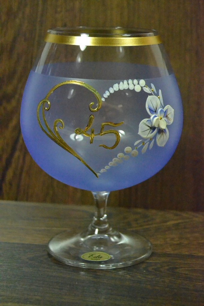 Výroční pohár na 45. narozeniny BRANDY - modrý 690 ml