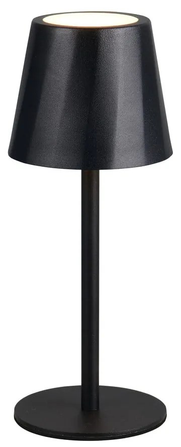 Matně černá LED stolní lampa s kovovým stínidlem (výška 21 cm) Diaz – Reality