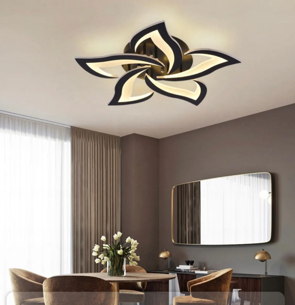 Velký lustr do obývacího pokoje a jídelny, květina zamilovaných, regulace barvy