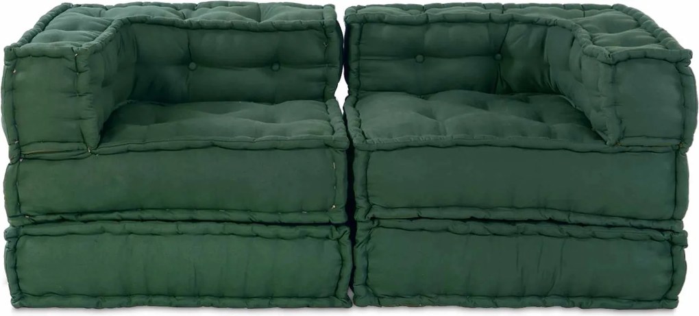 Modulová pohovka 2 ks Textil Zelená 140 x 70 x 56 cm 3315076