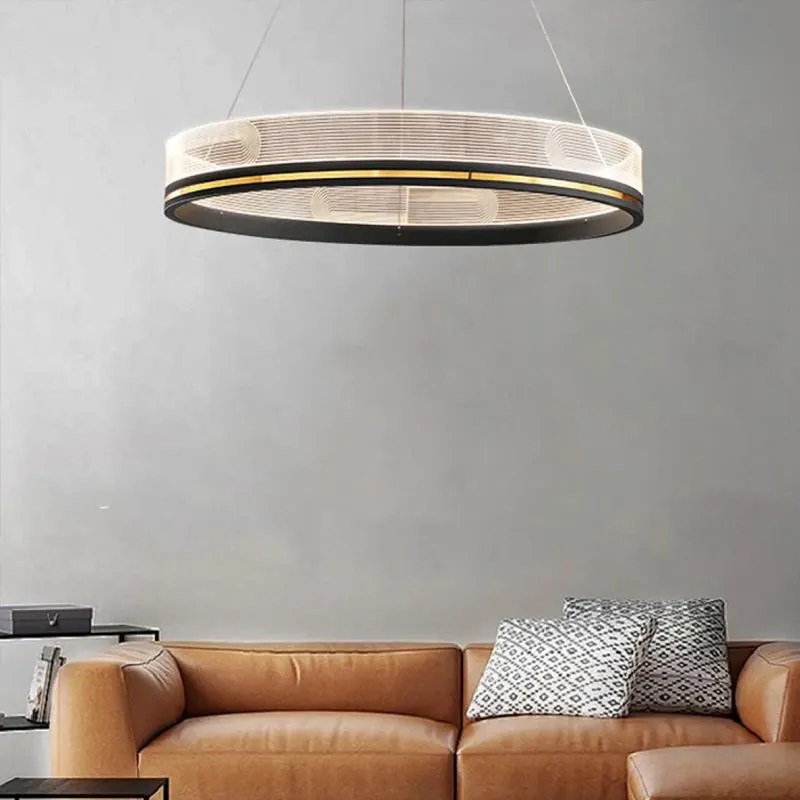 Toolight Toolight, LED závěsné svítidlo 60cm APP1192-CP, černá-zlatá, OSW-40023