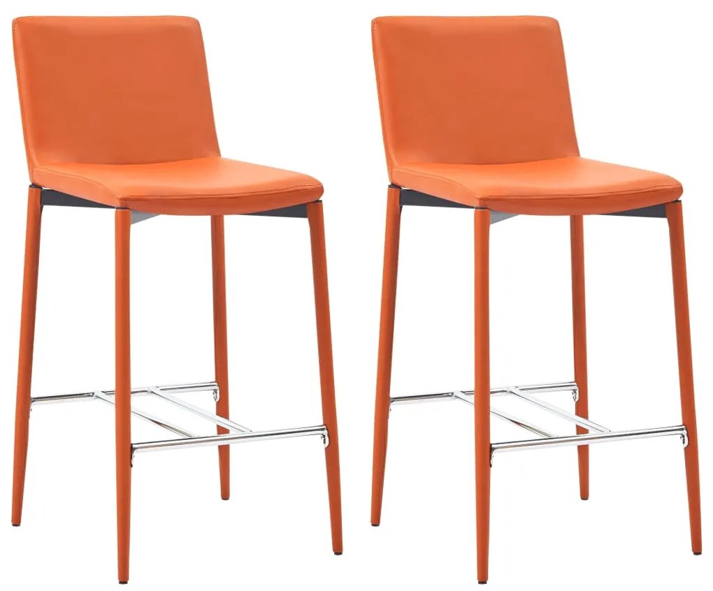 281520 vidaXL Barové stoličky 2 ks oranžové umělá kůže