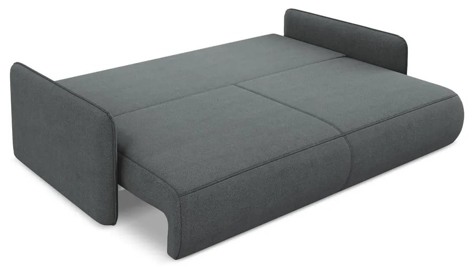 Šedá rozkládací/s úložným prostorem pohovka 216 cm Nanea – Makamii