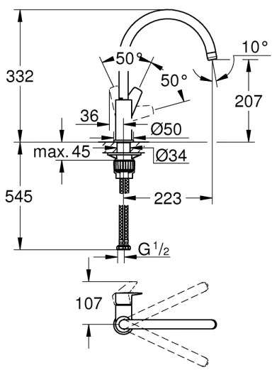 GROHE 31233001 - Dřezová baterie START lesklý chrom