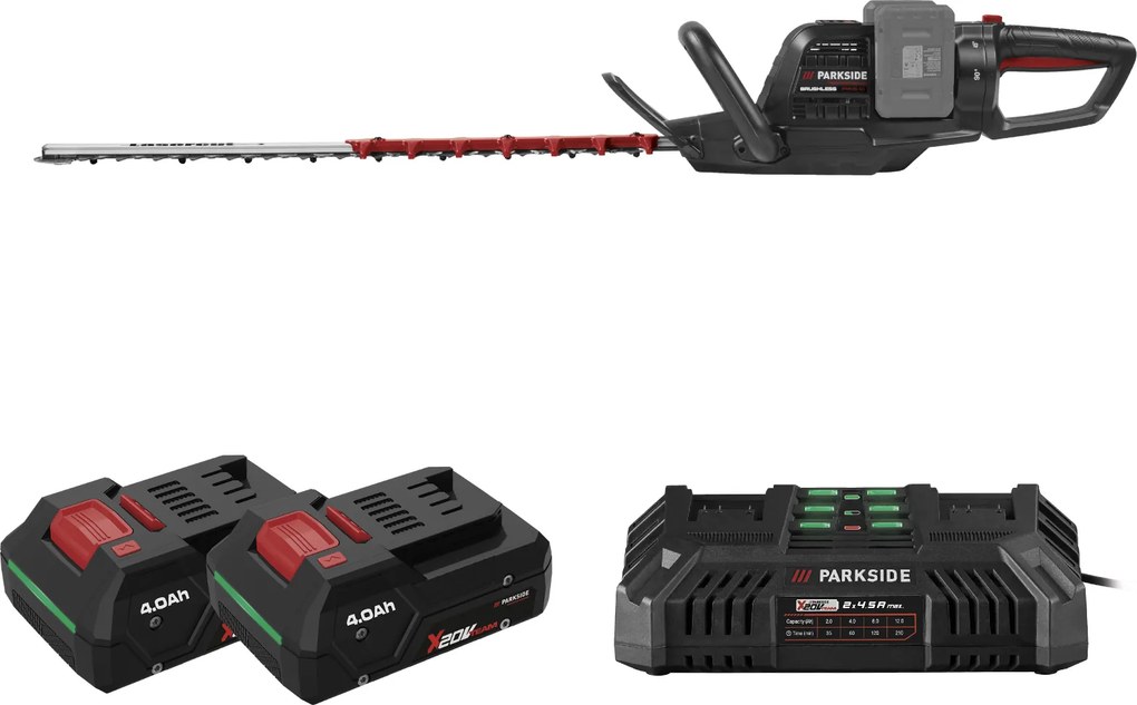Parkside Performance® Aku nůžky na živý plot Ppahs 40 A1, 2x Smart 4 Ah