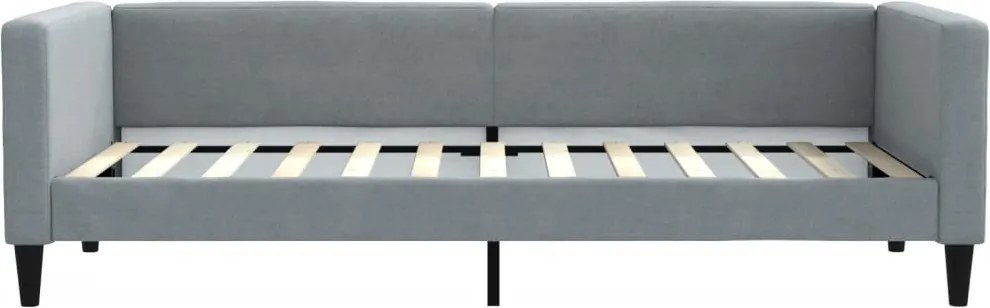 Válenda s přistýlkou a zásuvkami světle šedá 90 x 200 cm textil 3196614