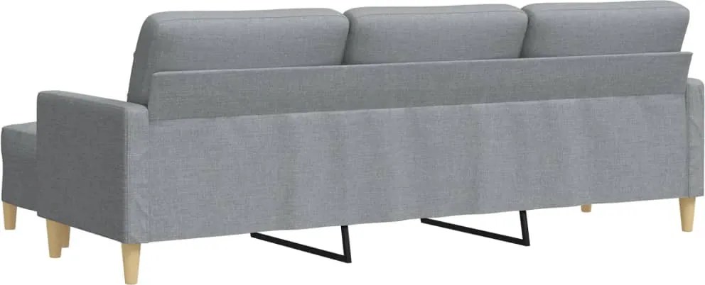 3místná pohovka s podnožkou světle šedá 210 cm textil 3278249