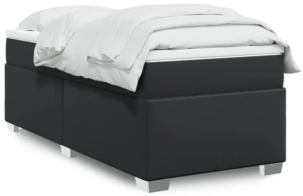 Box spring postel s matrací černá 90x200 cm umělá kůže 3285193