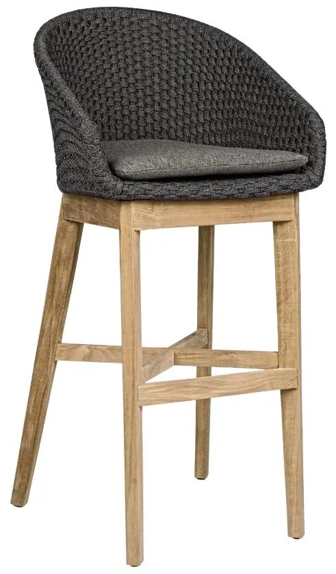 OnaDnes -20% Černá pletená zahradní barová židle Bizzotto Crochela 110 cm