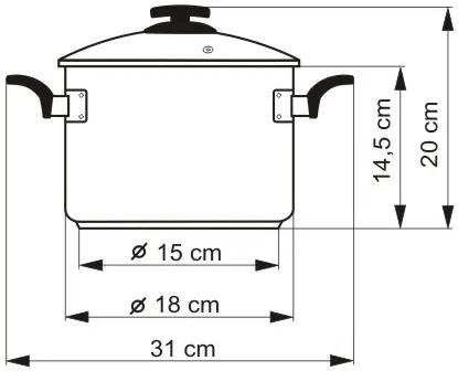 KOLIMAX - české nerezové nádobí Hrnec s poklicí KOLIMAX CERAMMAX PRO COMFORT - granit černý, 18 cm, 3,0 l