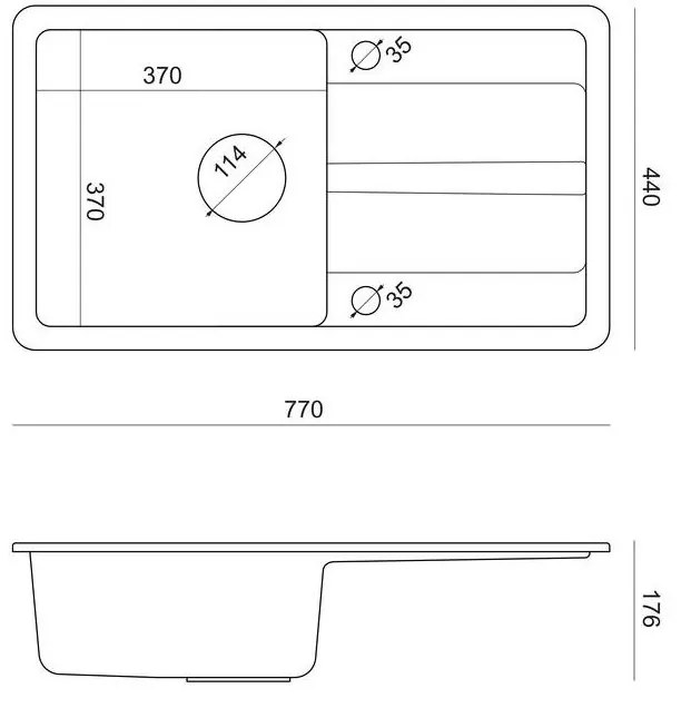 Šedý kuchyňský granitový dřez QUADRON TOM 111