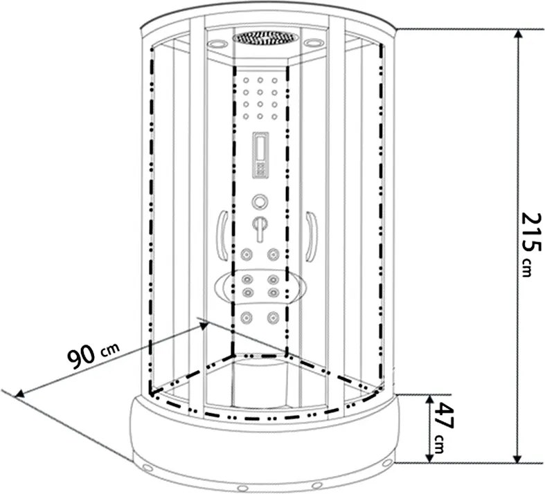 Terra Hydromasážní box WSH7101, 90x90 bez sauny