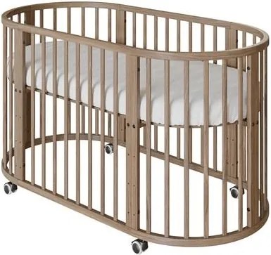 Dětská rostoucí postýlka 3v1 oválná + matrace New Baby ořechová