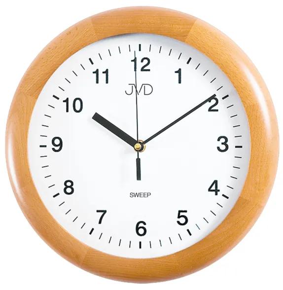 JVD Čitelné netikající tiché dřevěné nástěnné hodiny JVD NS2341/68