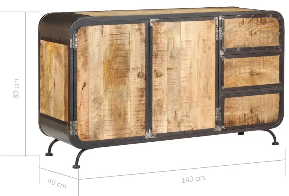 Příborník 140 x 40 x 80 cm masivní mangovníkové dřevo,  247803