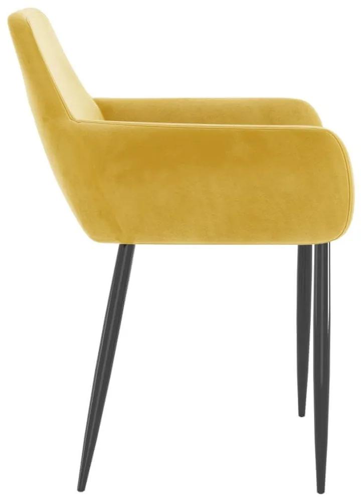 Petromila Jídelní židle 6 ks hořčicově žluté samet