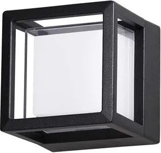 NV 9207616 Venkovní nástěnné svítidlo AGOSTO černý hliník a akrylový difuzor LED 6W 3000K 100-240V 120st. IP54 - NOVA LUCE