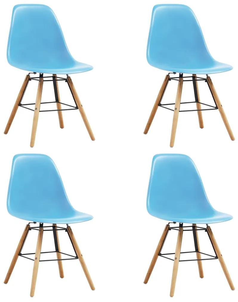 248266 vidaXL Jídelní židle 4 ks modré plast