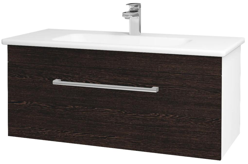 Dřevojas Koupelnová skříň ASTON SZZ 100 Varianta: N01 Bílá lesk / Úchytka T04 / D20 Galaxy