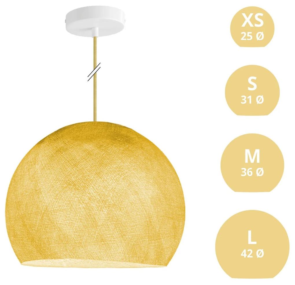 creative cables Závěsná lampa se stínidlem kupole z PE vlákna, polyester Barva: Hořčicová žlutá, Průměr: L - Ø 42 Cm