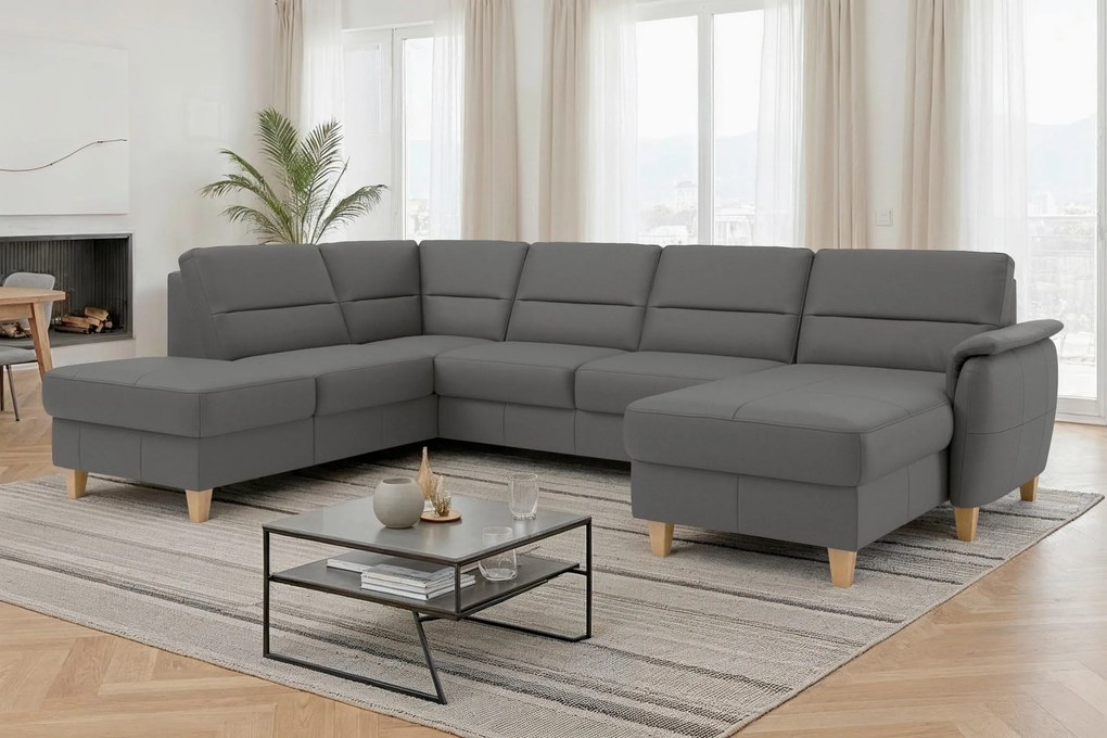 XXXLutz SEDACÍ SOUPRAVA, textil, kůže, mokka Sit & More - Sedací soupravy - 00014403326L