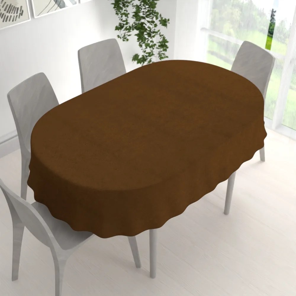 Biante Oválný ubrus/imitace broušené kůže Alcantara ALC-017 Hnědý rezavý 50x100 cm