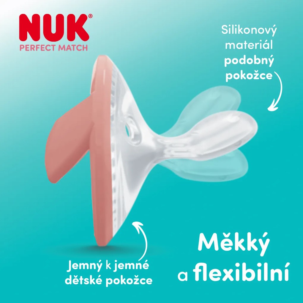 NUK Dudlík Perfect Match 0-6 m 2 ks v boxu Green/blue