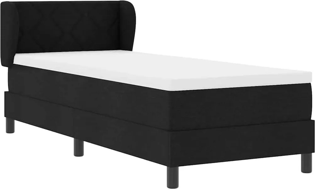 Postel s boxspringem s čelo Černá 80 x 200 cm textil 3340054