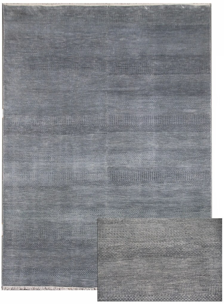 Diamond Carpets India, Ručně vázaný kusový koberec Diamond DC-MCN Light grey/blue, 245x305, modrá, chodba / předsíň