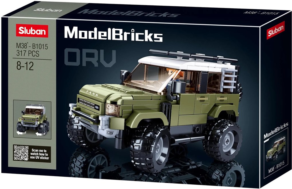 Stavebnice sluban model bricks m38-b1015 anglický suv vůz
