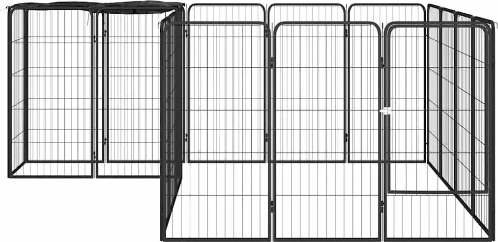 18panelová ohrádka pro psy černá 50 x 100 cm práškovaná ocel 3115950