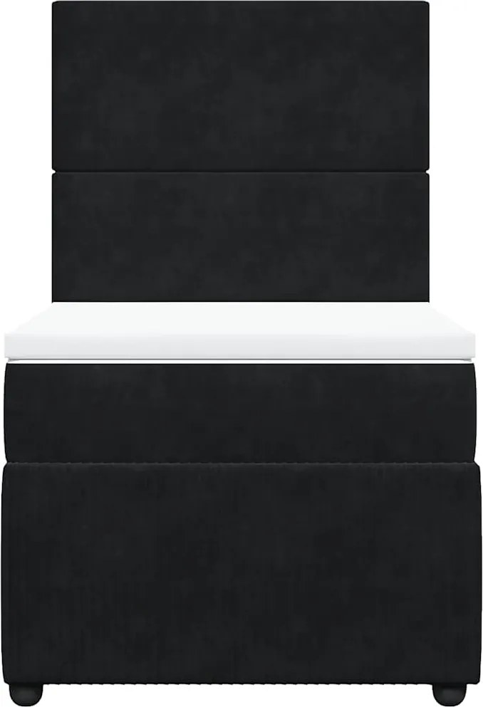 Box spring postel s matrací černá 90x200 cm samet 3292234