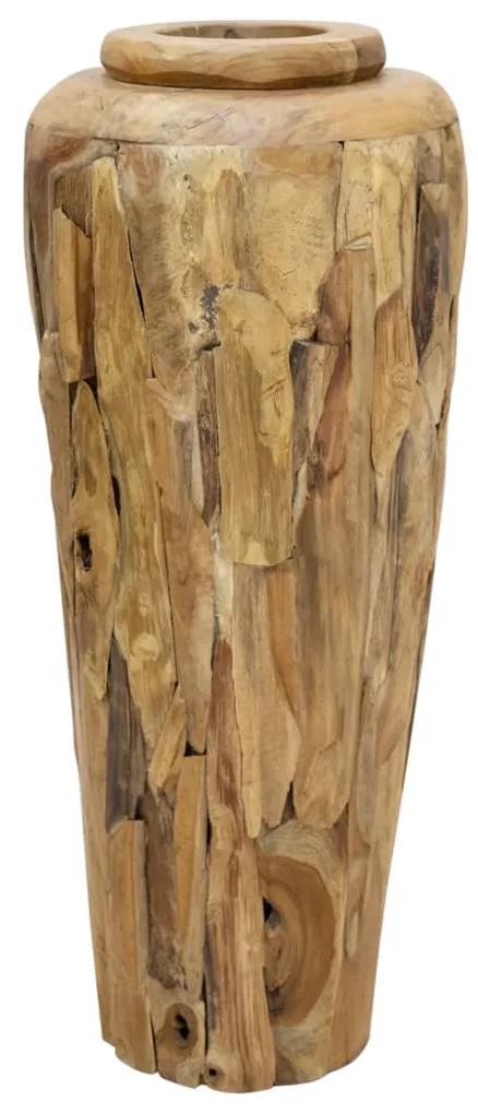 285209 vidaXL Dekorativní váza 40 x 100 cm masivní teakové dřevo