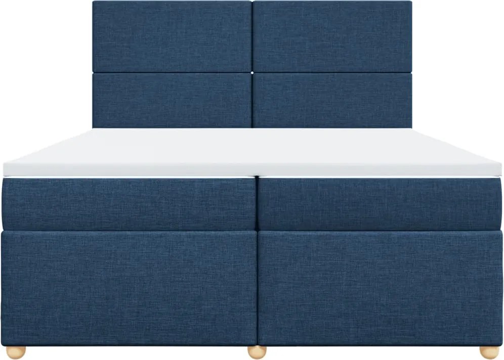 Box spring postel s matrací modrá 200x200 cm textil 3293686