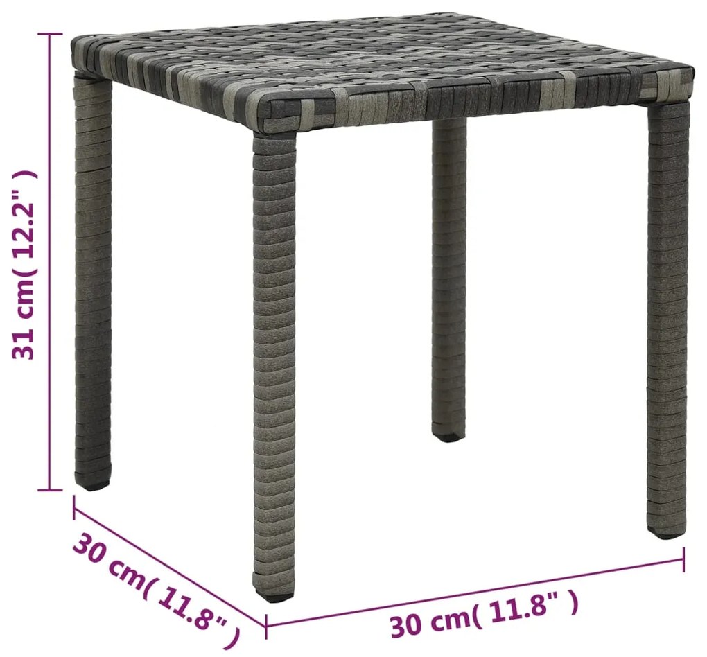 vidaXL Marketos Zahradní lehátka se stolkem polyratan antracitová