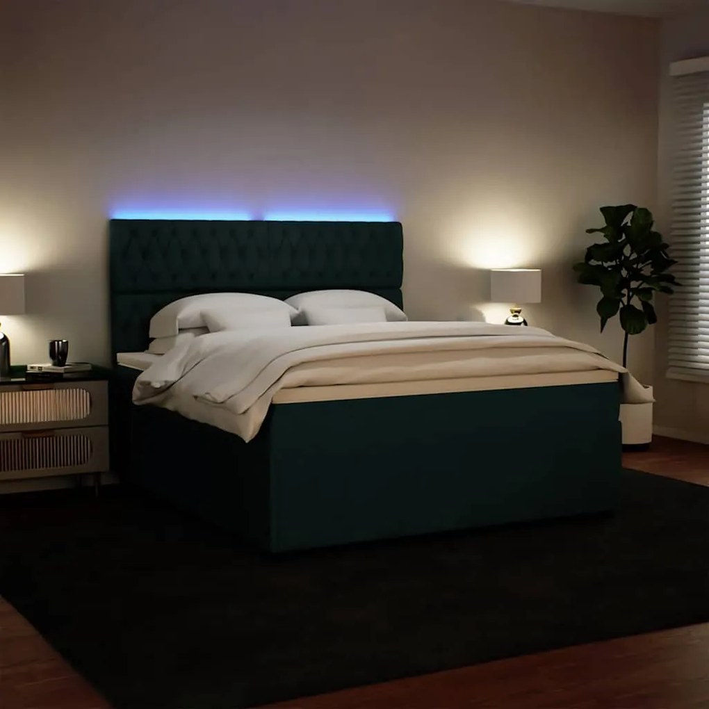 Box spring postel s matrací tmavě zelená 180x200 cm samet 3294715