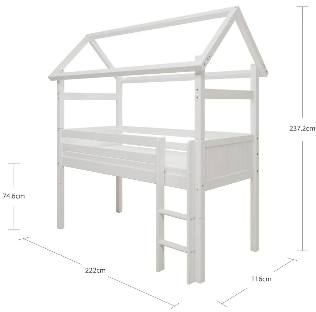 FN Vyvýšená postel domeček Romantic 456 bílá