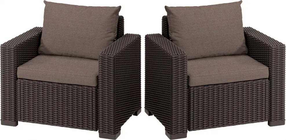Zahradní křesla KETER California Mix&Match Chair - 83 x 68 x 72 cm - 2ks - hnědá