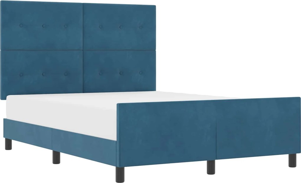 Postel s boxspringem s čelo Tmavě modrá 140 x 200 cm samet 3344949