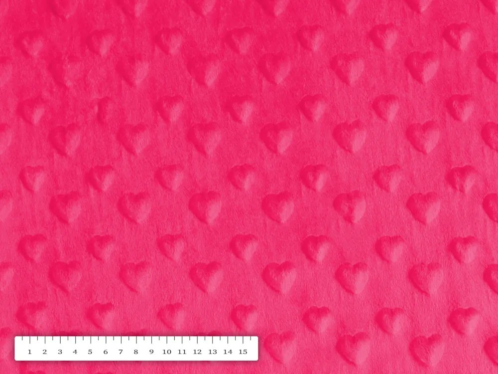 Biante Dětský povlak na polštář Minky 3D srdíčka MKS-009 Fuchsiový 35 x 45 cm