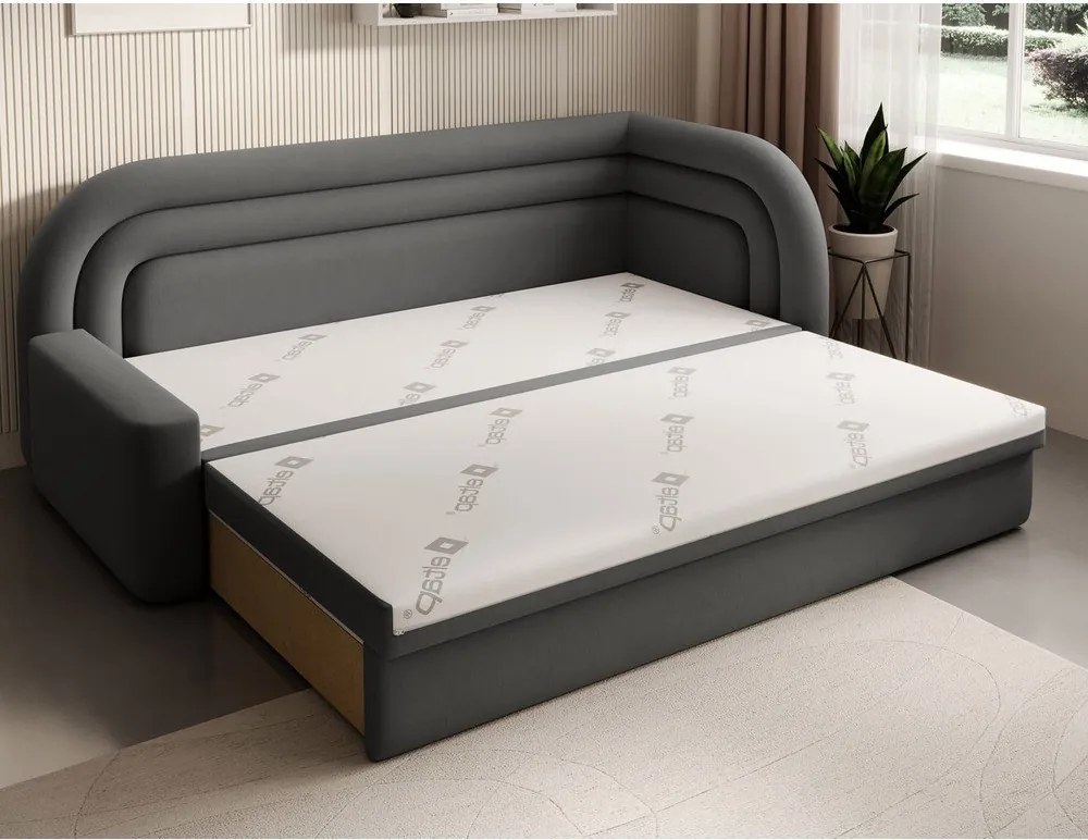 Taupe sametová rozkládací/s úložným prostorem pohovka pravý roh 223 cm Fabillo – ELTAP