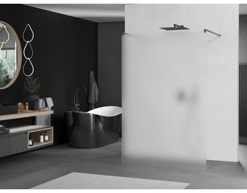 Mexen Kioto, sprchová zástěna Walk-In 100 x 200 cm, 8mm sklo námraza, grafitový profil, 800-100-002-66-30